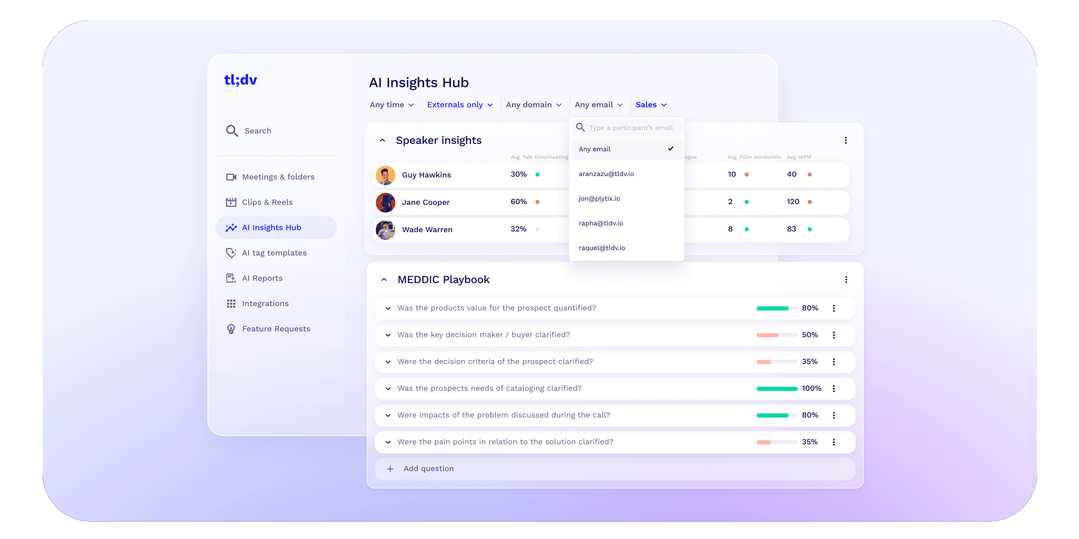 Elevate Meeting Efficacy with Data-Driven AI Coaching - tl;dv